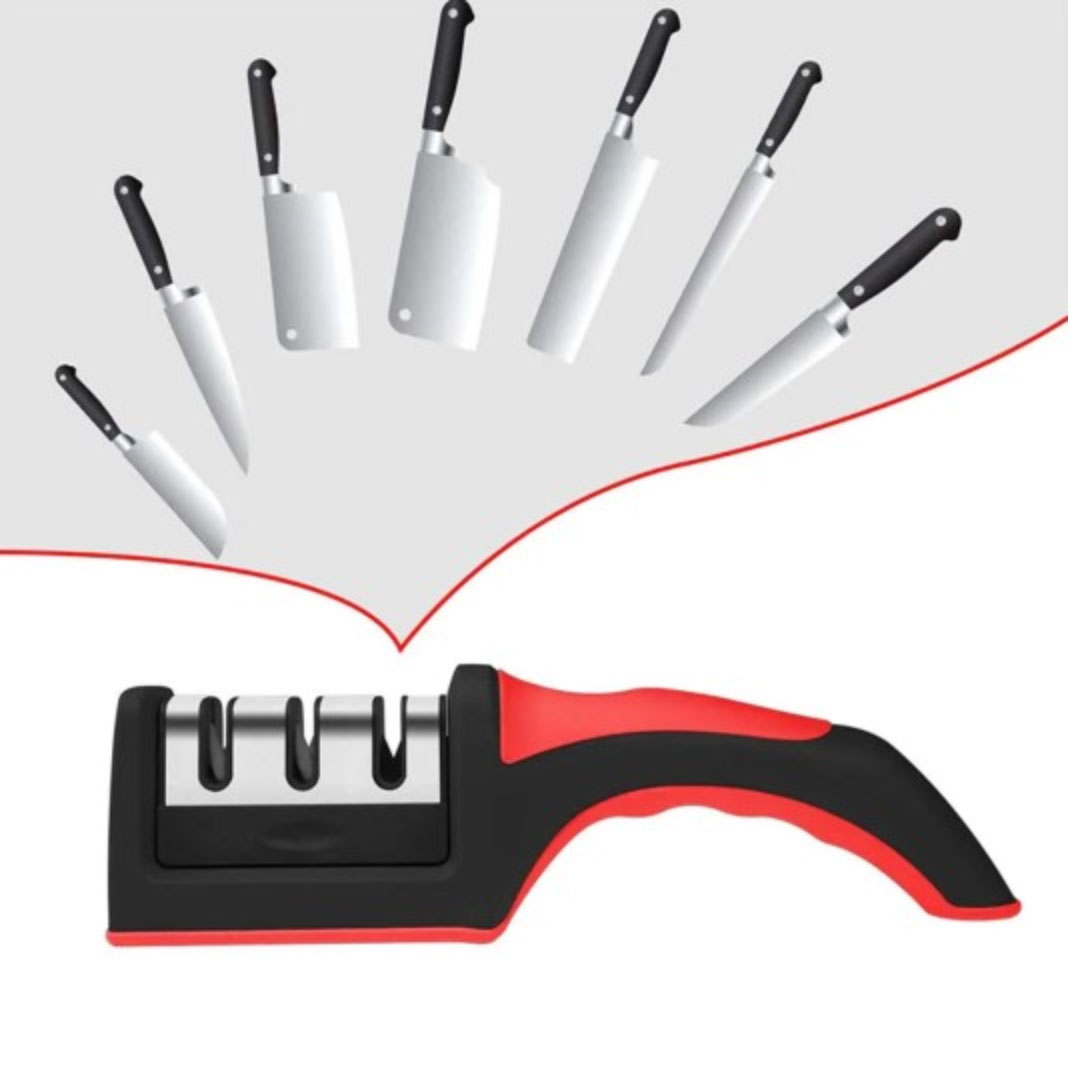 Dispozitiv de ascutit cutite cu 3 trepte de ascutire + Cadou 3 cutite ...