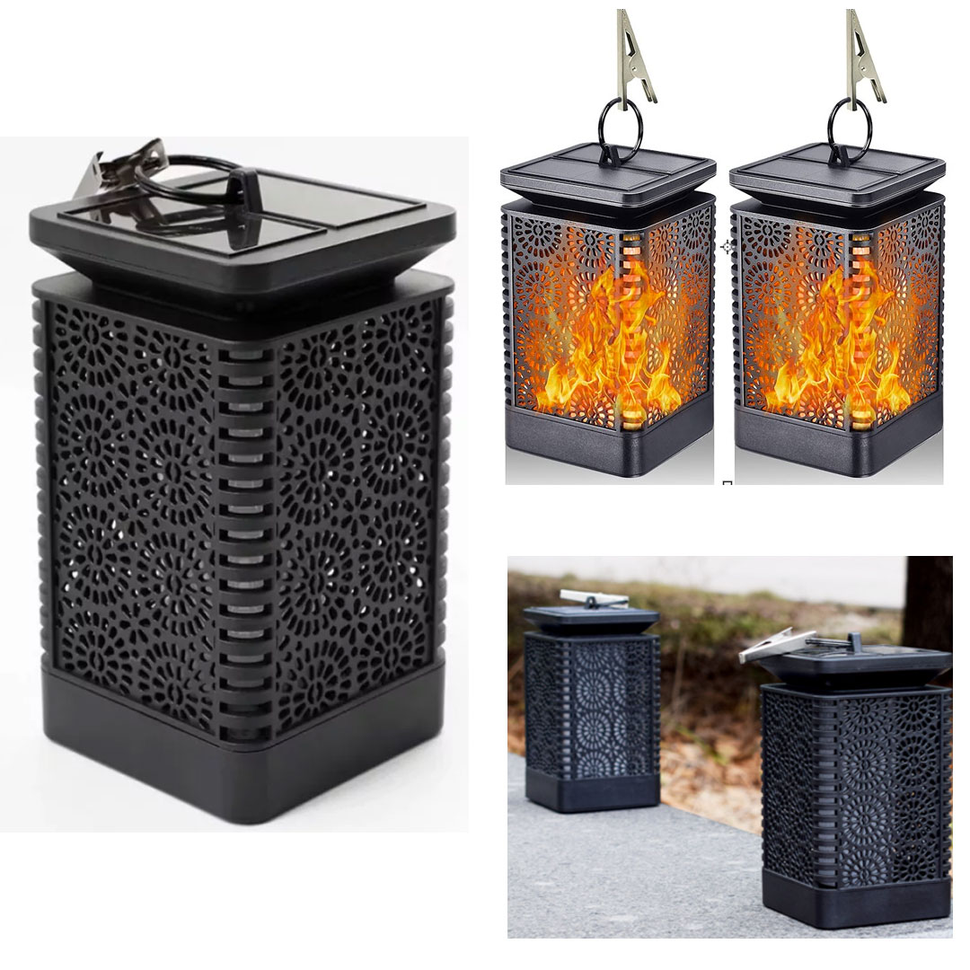 Lampa solara de gradina cu efect de flacara XF-6002, tip felinar - Mega ...