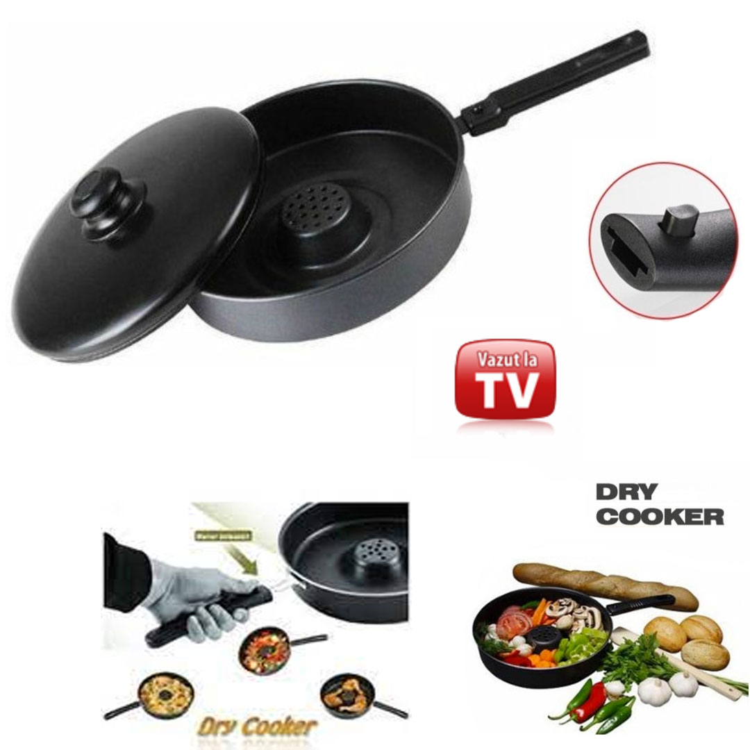 Mananca sanatos si gustos cu noua Tigaie Magica Dry Cooker, cu capac ...