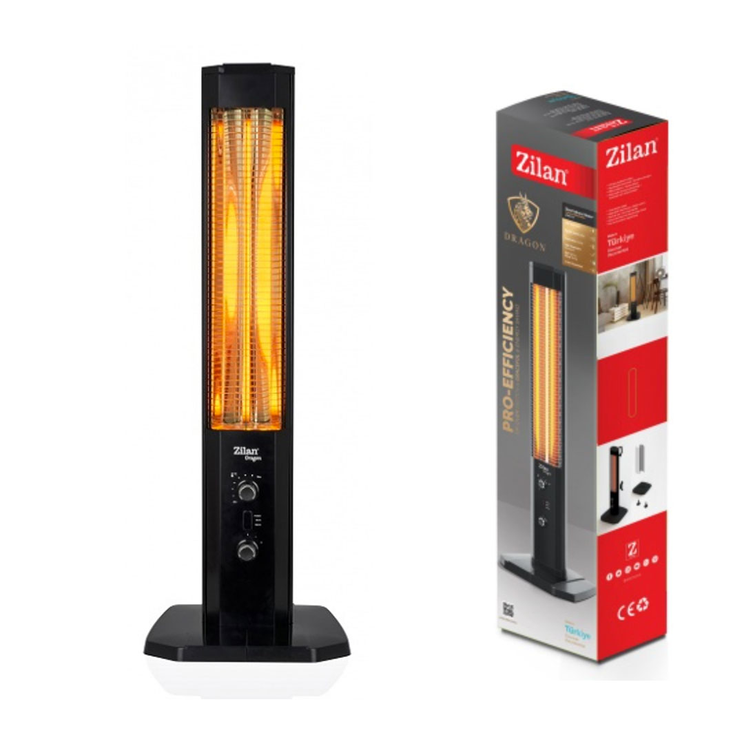 Radiator cu infrarosu vertical Zilan 3123, 1800 W, negru - Mega Reduceri