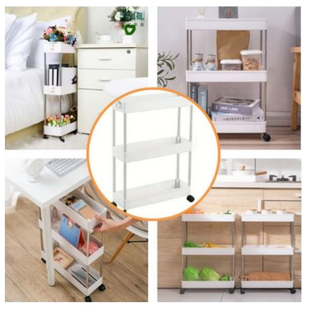 Raft cu 3 niveluri pentru servire sau depozitare, include 4 roti - Mega ...