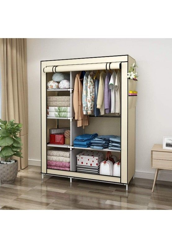 Dulap textil pliabil pentru imbracaminte , 105 X 45 X 175 CM, inchidere ...